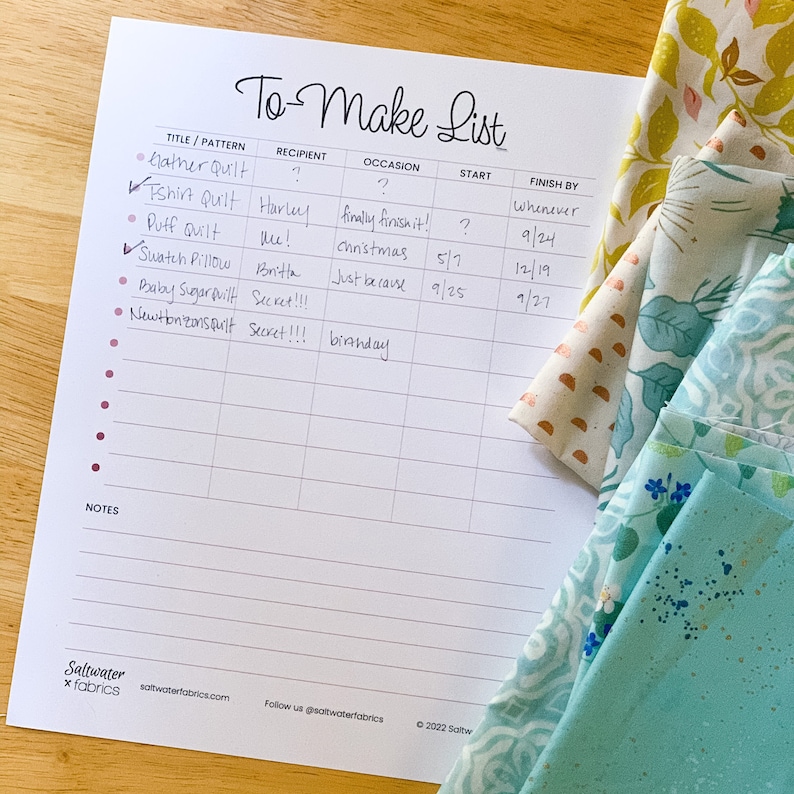 Printable To-make List - Etsy