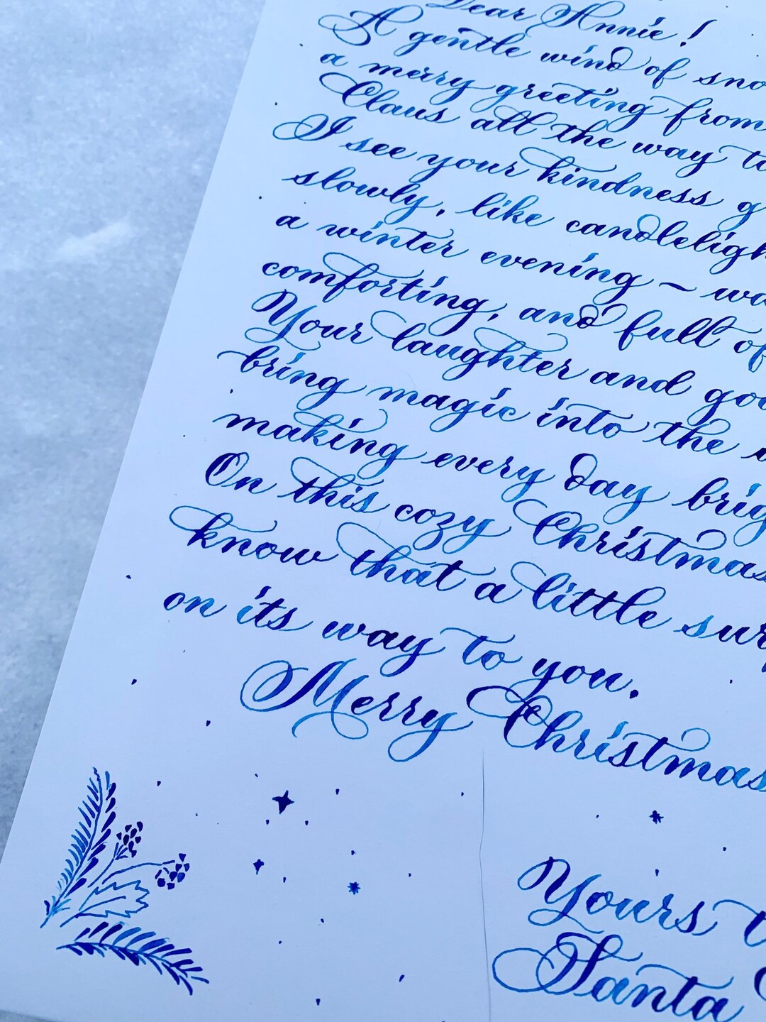 Handwritten Letter From Santa Calligraphy – Original Magical Christmas ...