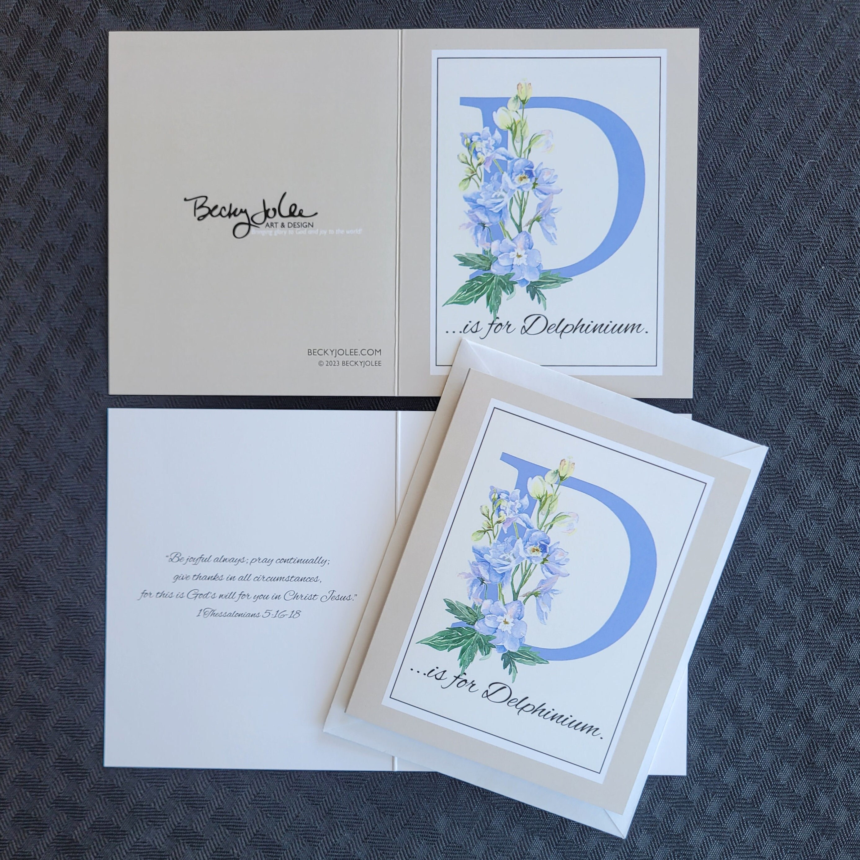 A2 BOTANICAL ALPHABET Note Card Set, Watercolor Florals, Original Art ...