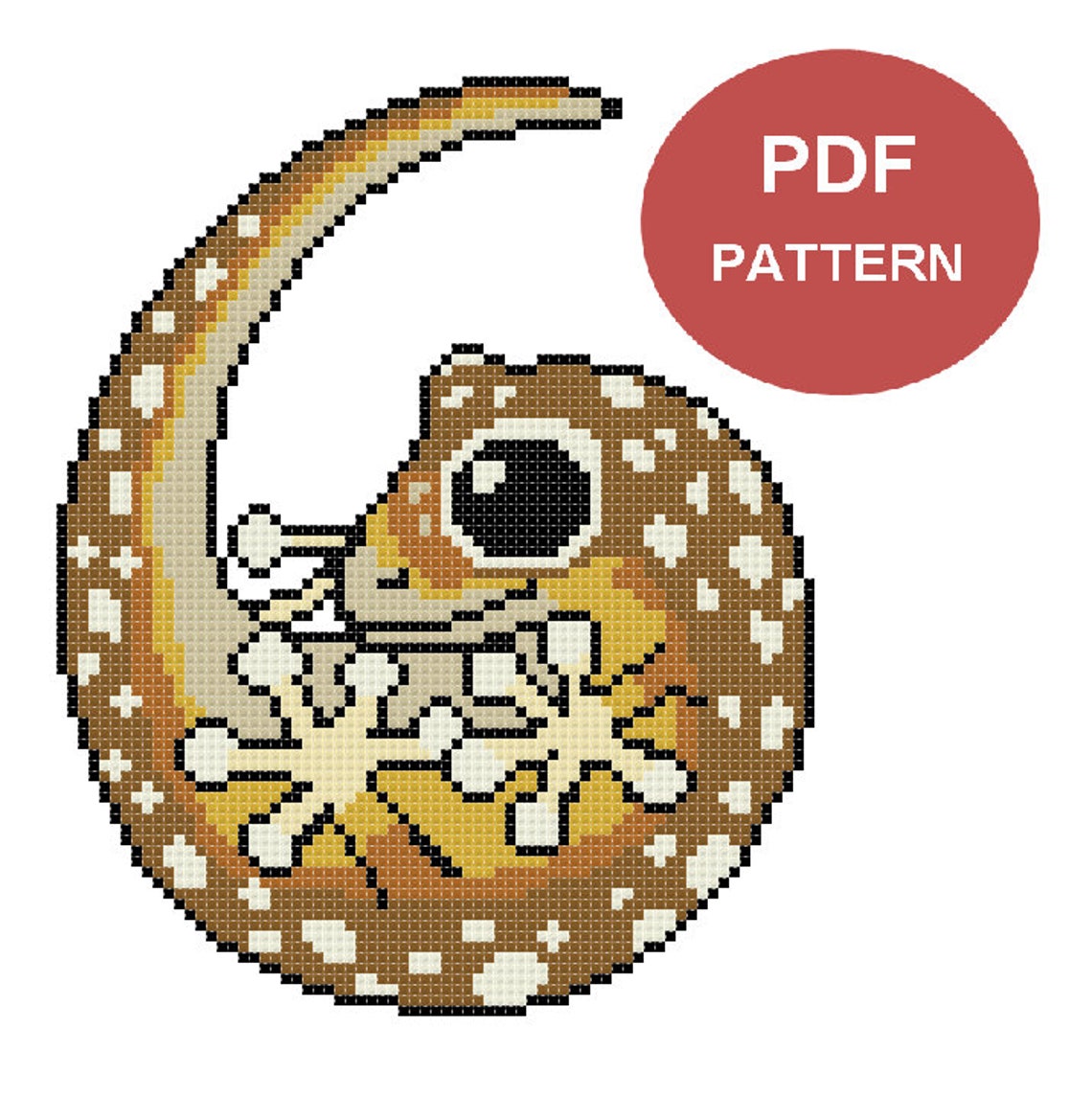 Curled Gecko Cross Stitch Pattern - Etsy
