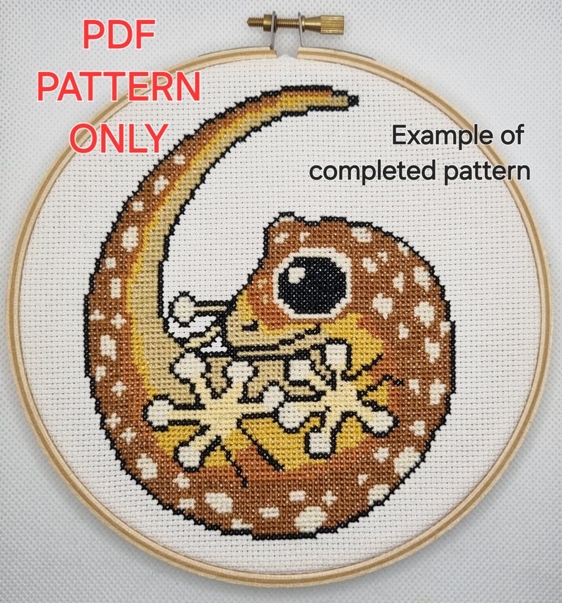 Curled Gecko Cross Stitch Pattern - Etsy