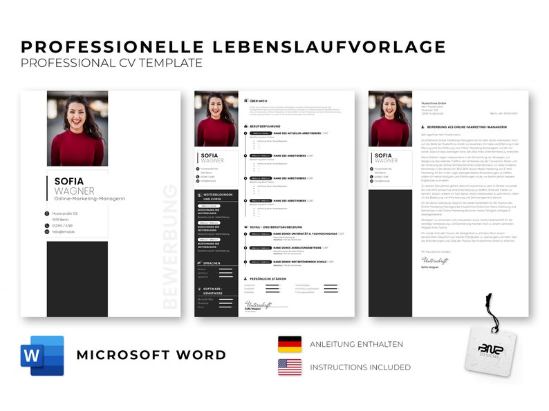 Bewerbungsvorlagen Word Grey Bewerbung Word Lebenslauf Vorlage Deutsch ...