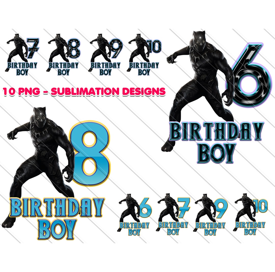 Black Panther Birthday Boy PNG Bundle: Wakanda Forever Shirt Design ...