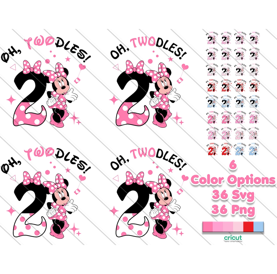 Oh Twodles Minnie Mouse SVG PNG: Birthday Digital Download - Etsy