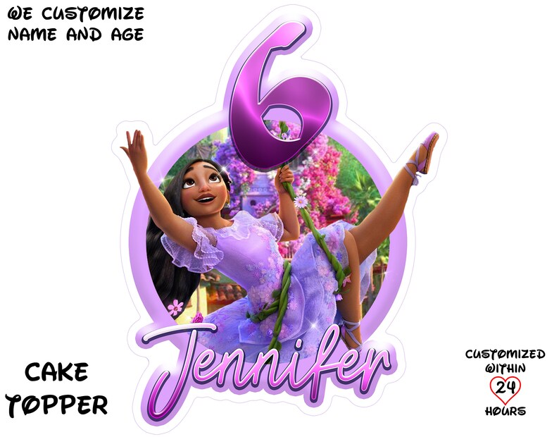 Custom Isabela Encanto Cake Topper: Personalized Birthday Party (PNG ...