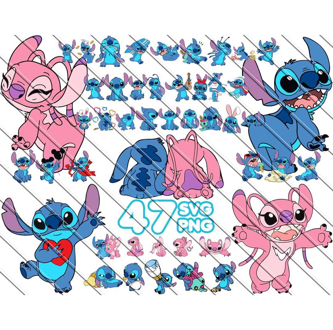 Stitch and Angel SVG Bundle: 47 Designs (digital Download) - Etsy