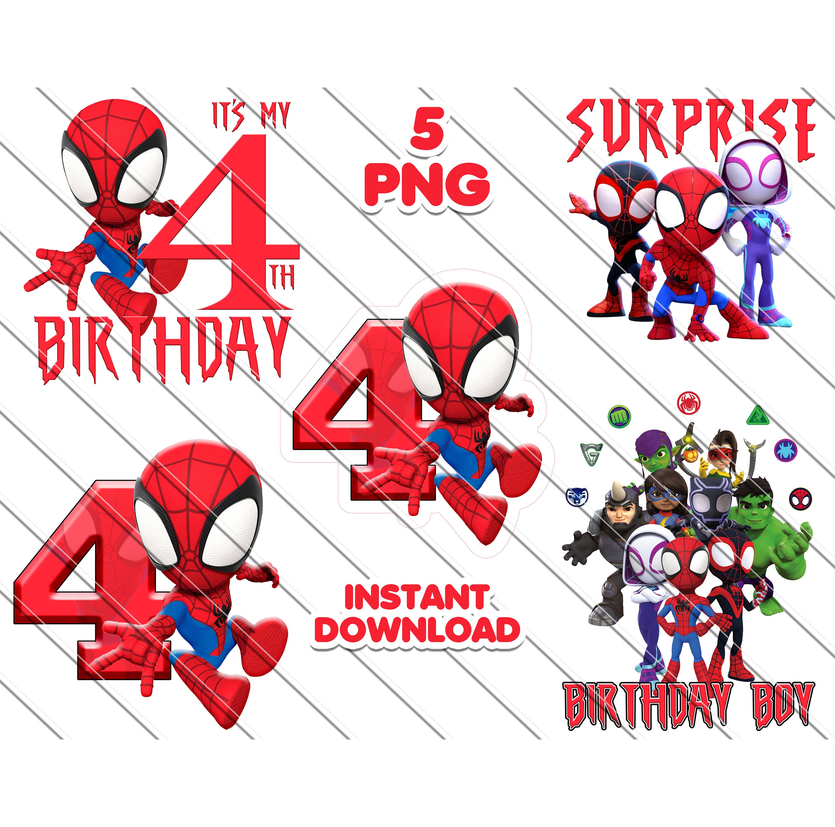4th Birthday Birthday Boy Png Spider-man Birthday Spidey - Etsy Canada
