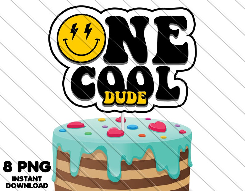 One Cool Dude Png, Birthday Shirt Png, Smiley Shirt, Toddler, First ...