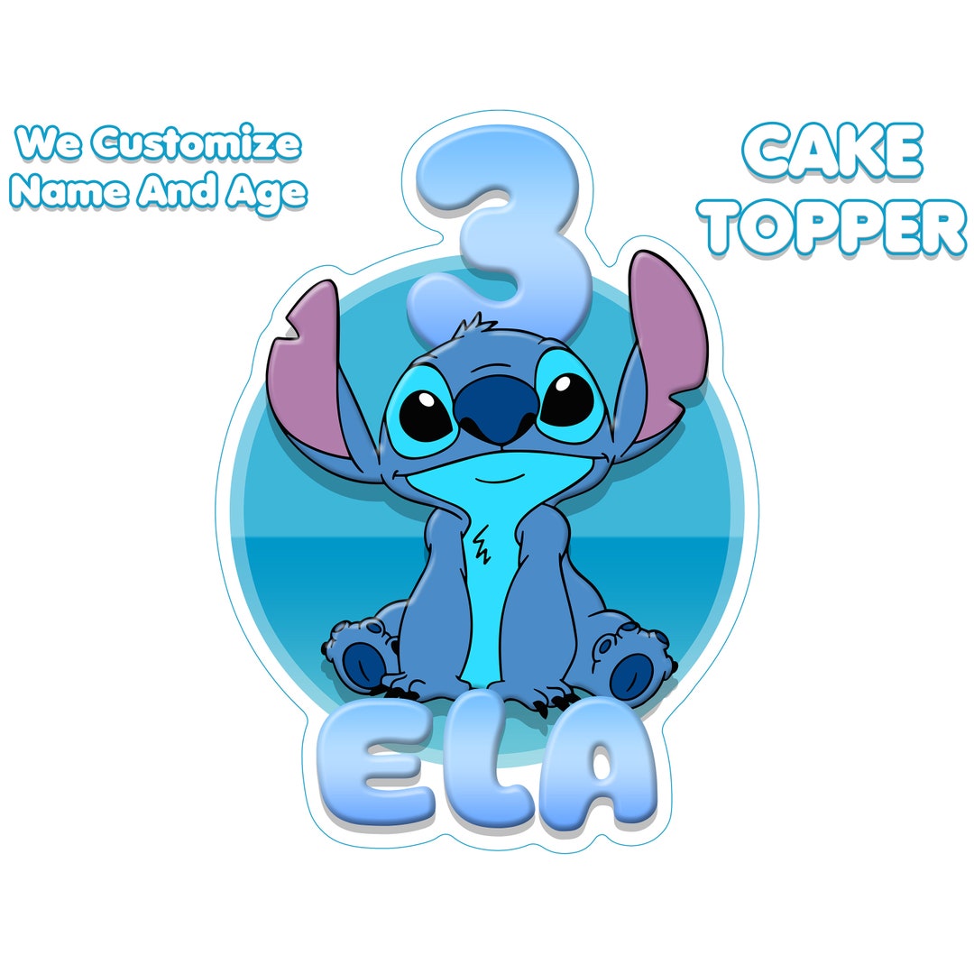 Personalized Stitch Cake Topper, Stitch Birthday Png - Etsy