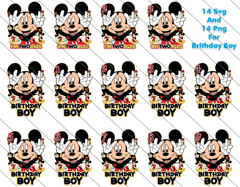 Oh Twodles Birthday SVG Bundle: Matching Family Mickey Mouse 2nd ...