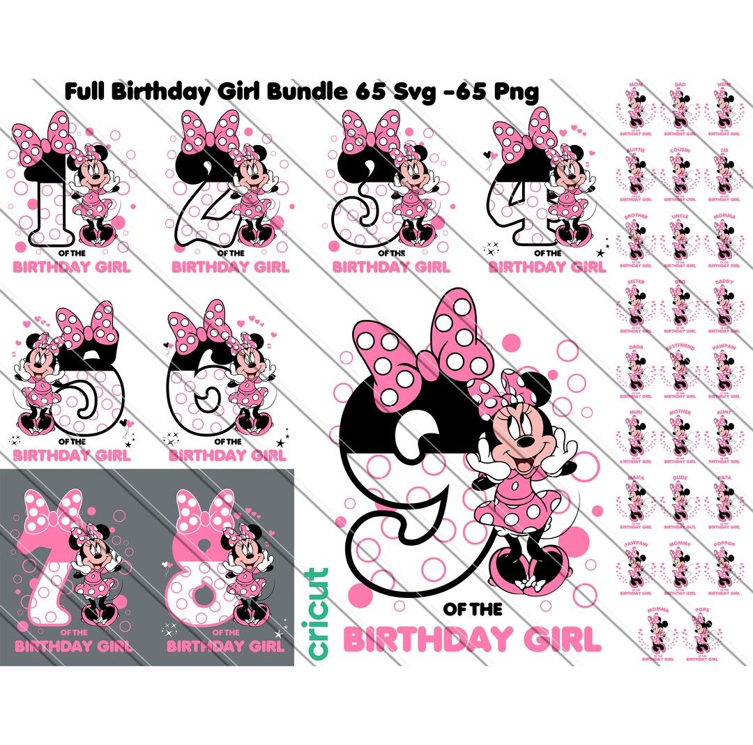Matching Family, Birthday Girl, Minnie Mouse Svg, , Minnie Mouse ...