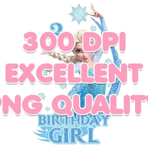 Elsa Birthday Girl PNG Bundle: Frozen Party Design (instant Download ...