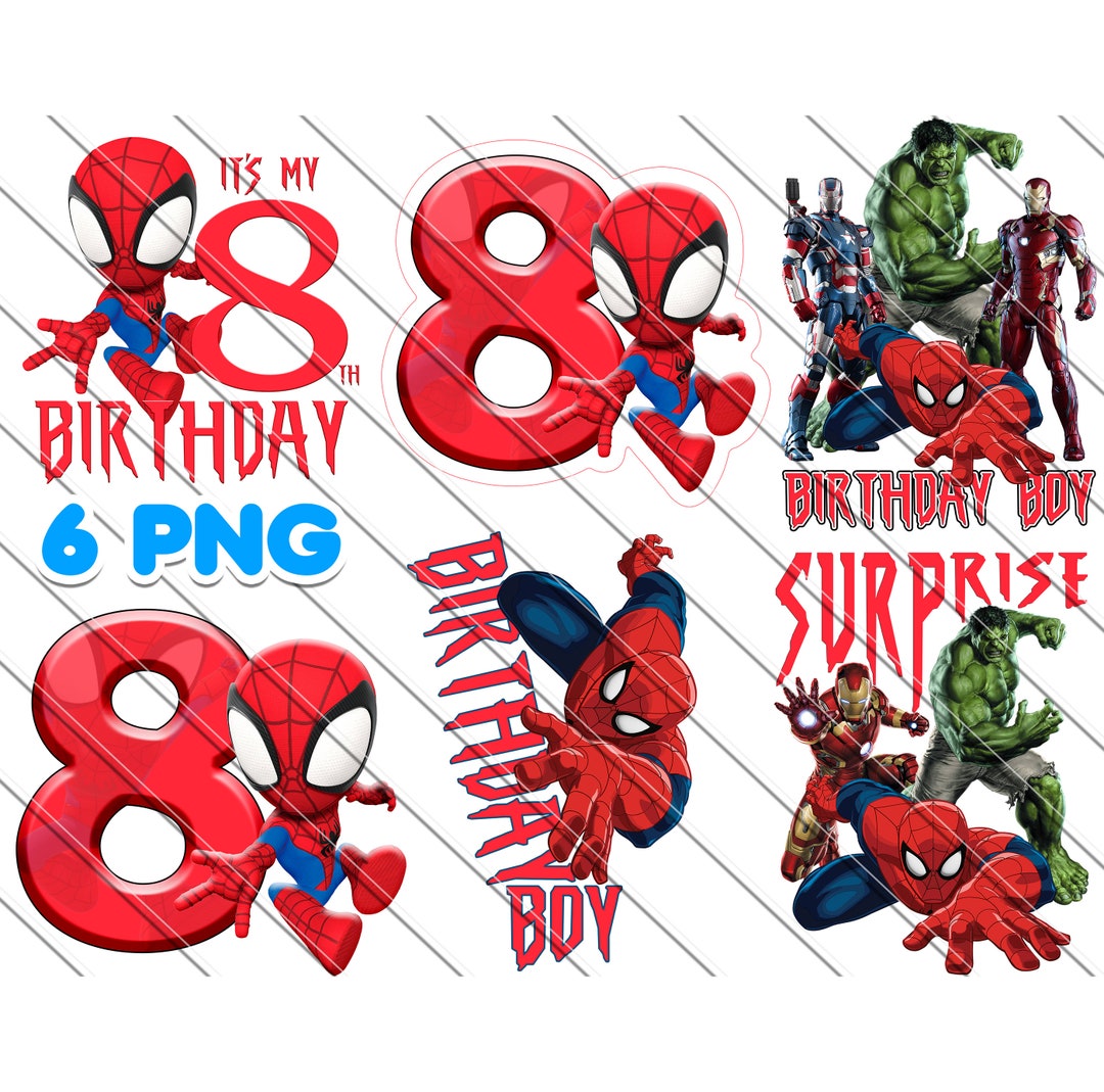 Spiderman Cake Topper, 8th Birthday, Birthday Boy Png, Spider-man ...