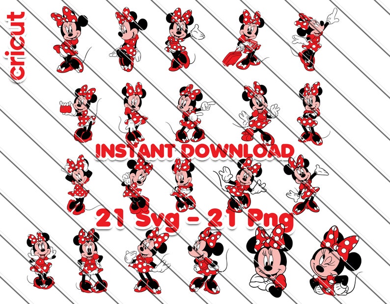 Red Minnie Mouse SVG PNG (digital Download) - Etsy