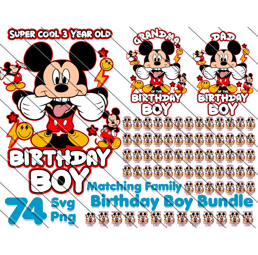 Mickey Birthday Boy Family Svg, Mickey Matching Family, Mickey Mouse ...