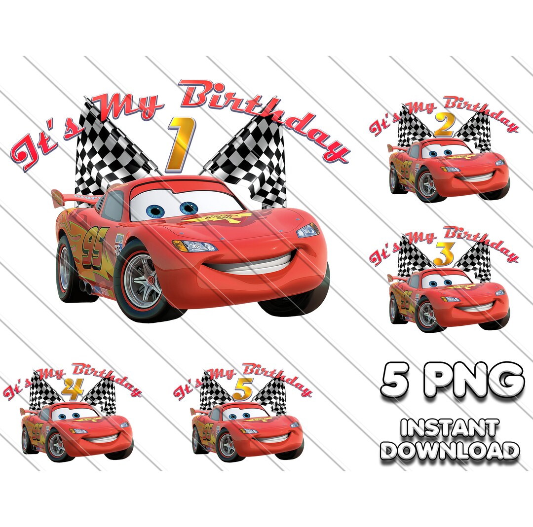 Lightning Mcqueen Birthday PNG Bundle: Cars 1-5 (digital Download) - Etsy
