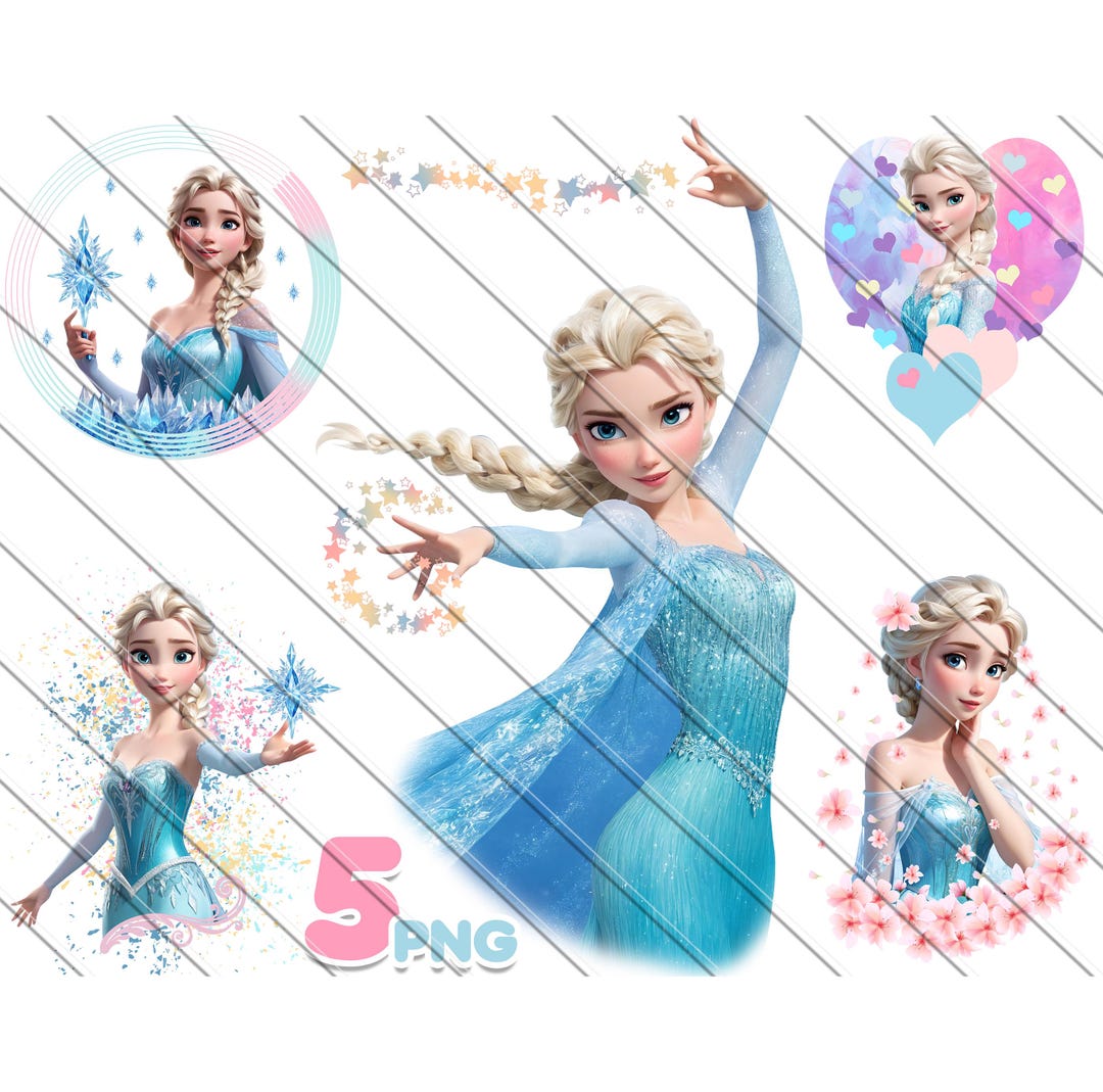 Frozen Birthday, Elsa PNG Clipart Bundle, High-resolution Sublimation ...