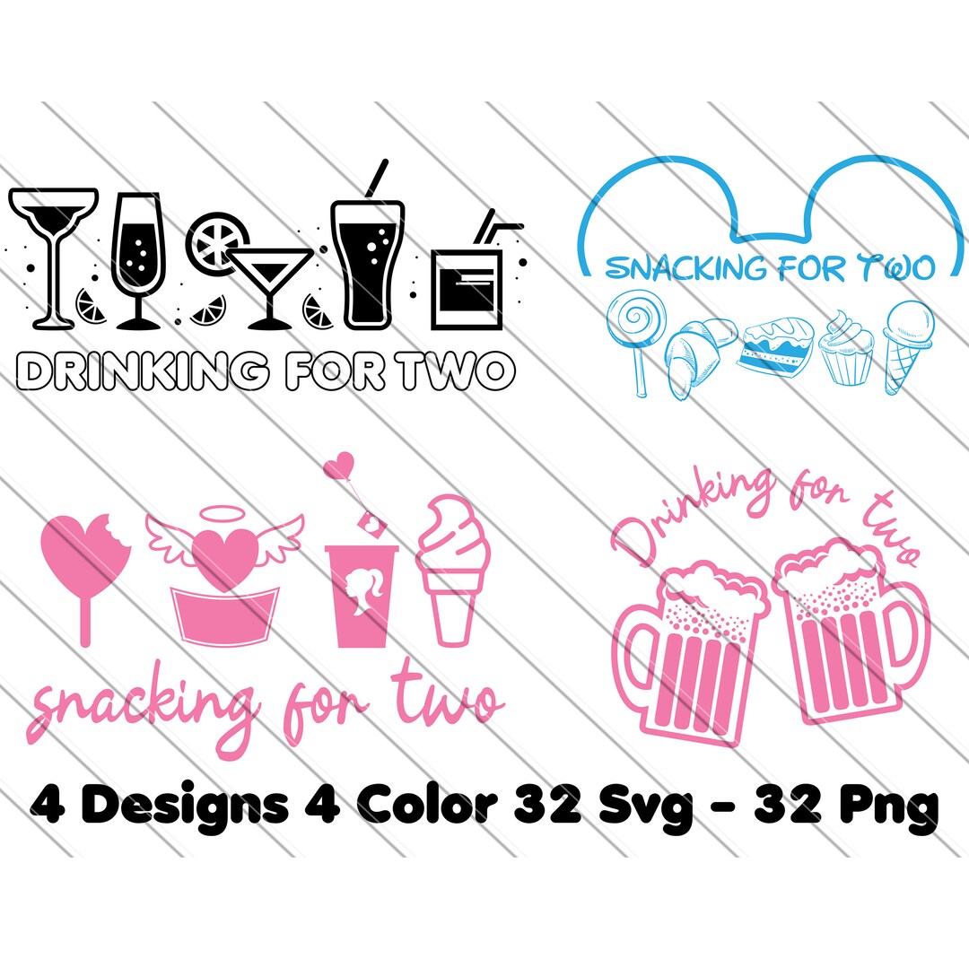 Snacking & Drinking for Two SVG Bundle (digital Download) - Etsy