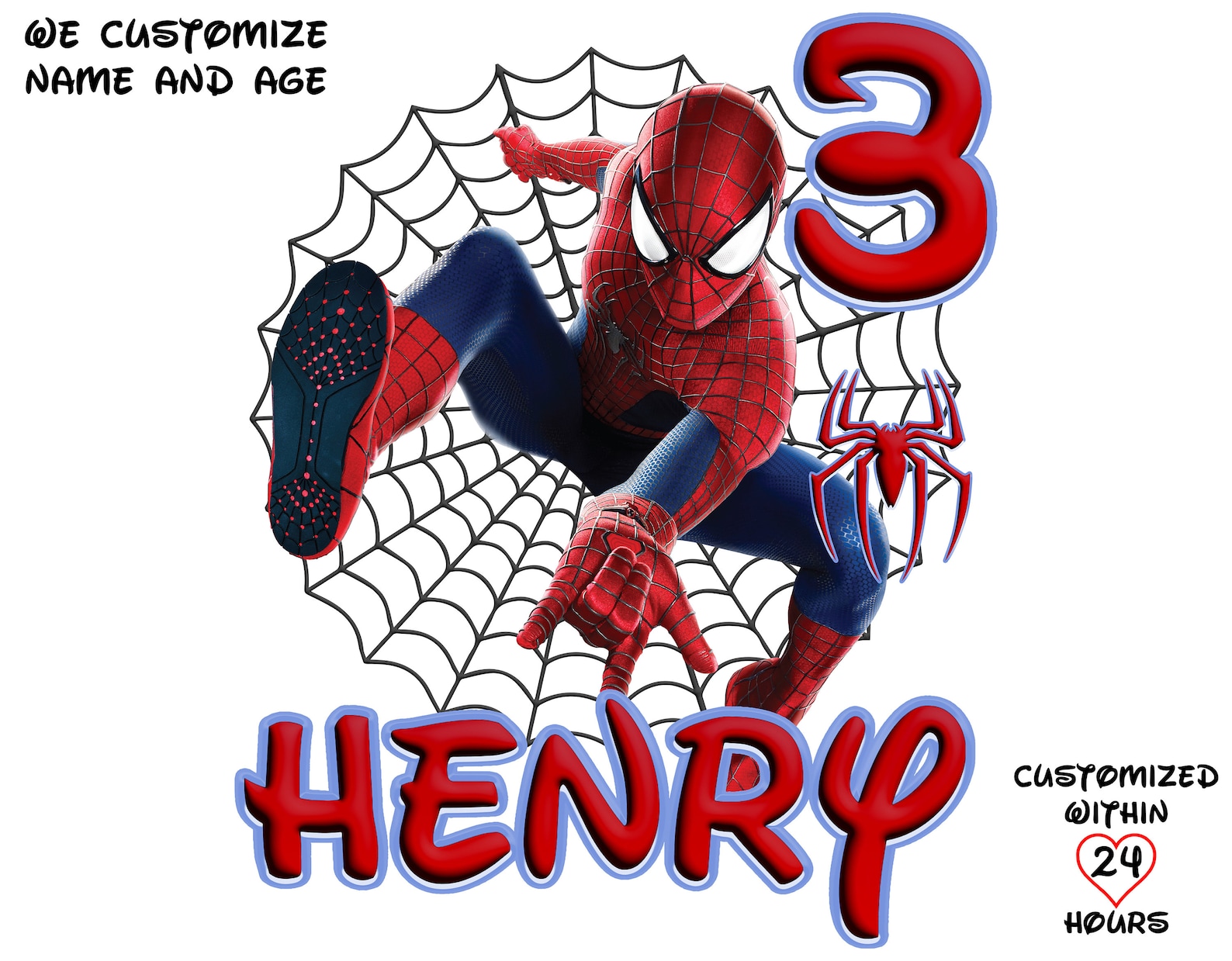 Customized Spiderman-themed Birthday PNG, Personalize Your Celebration ...