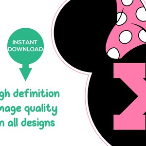 Minnie Mouse Cake Topper, Minnie Mouse Svg, Topper Printable, Cake ...
