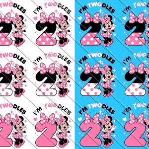 Minnie Mouse Twodles SVG: Layered Clipart, Shirt Design (digital ...