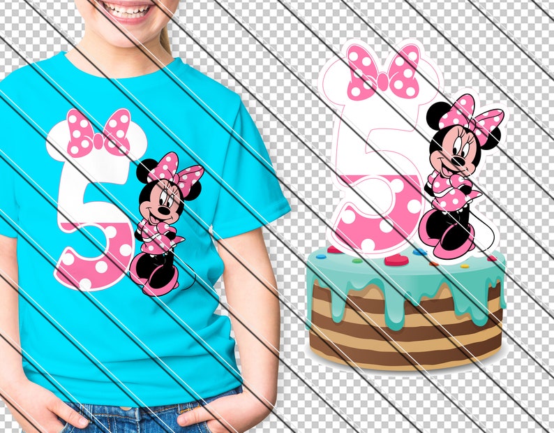 Minnie Mouse Numbers SVG PNG: Pink Birthday Clipart (digital Download ...
