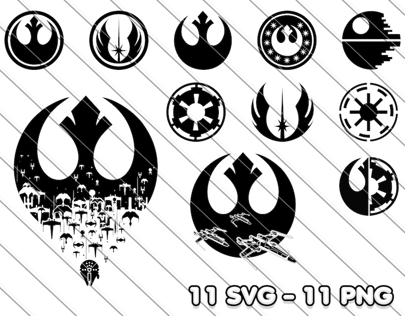 Star Wars Logos SVG: Rebel Alliance, Galactic Empire (digital Download ...