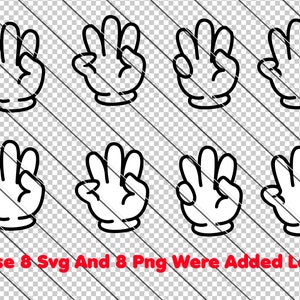 Mickey & Minnie Mouse Hands SVG/PNG Files for Cricut (digital Download ...