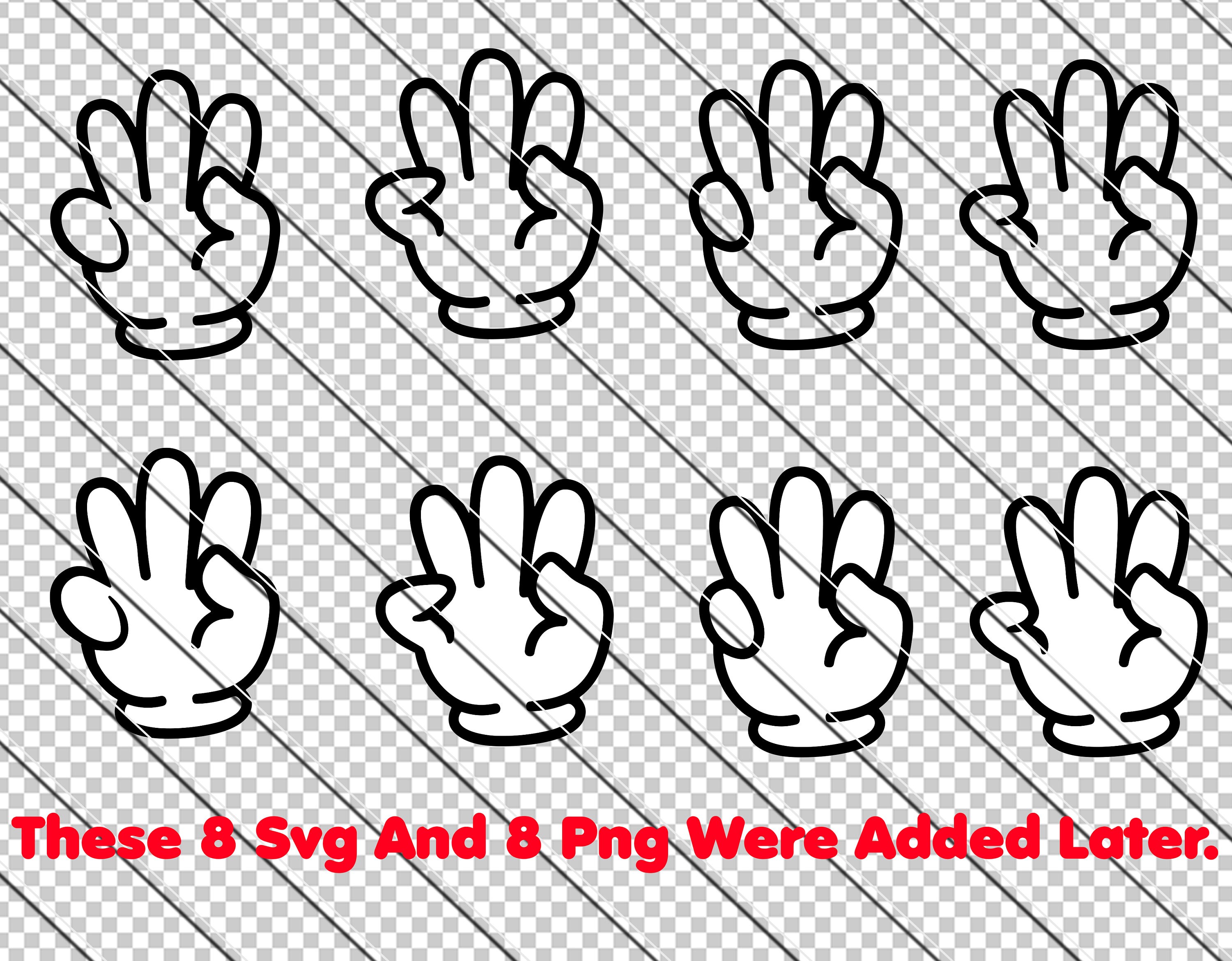 Mickey & Minnie Mouse Hands SVG/PNG Files for Cricut (digital Download ...