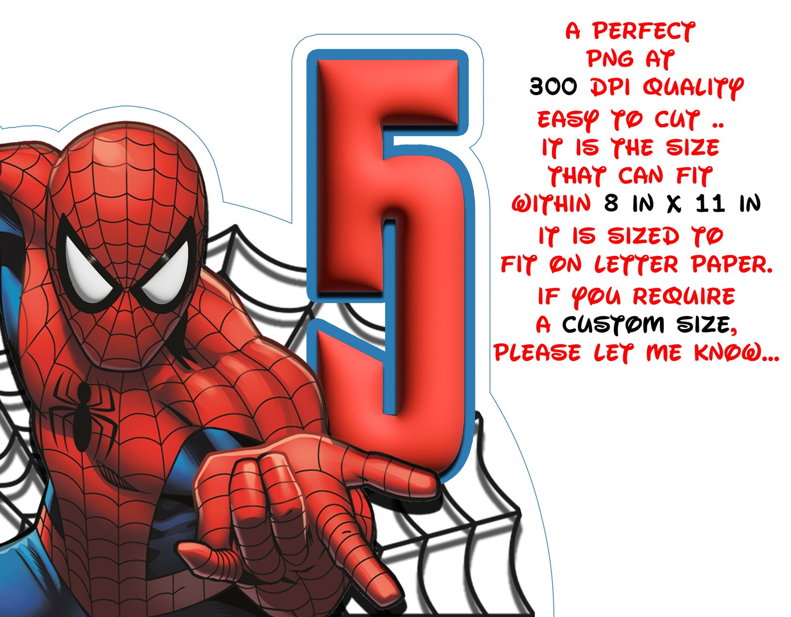 Personalized Spiderman Cake Topper: Custom PNG (digital Download) - Etsy
