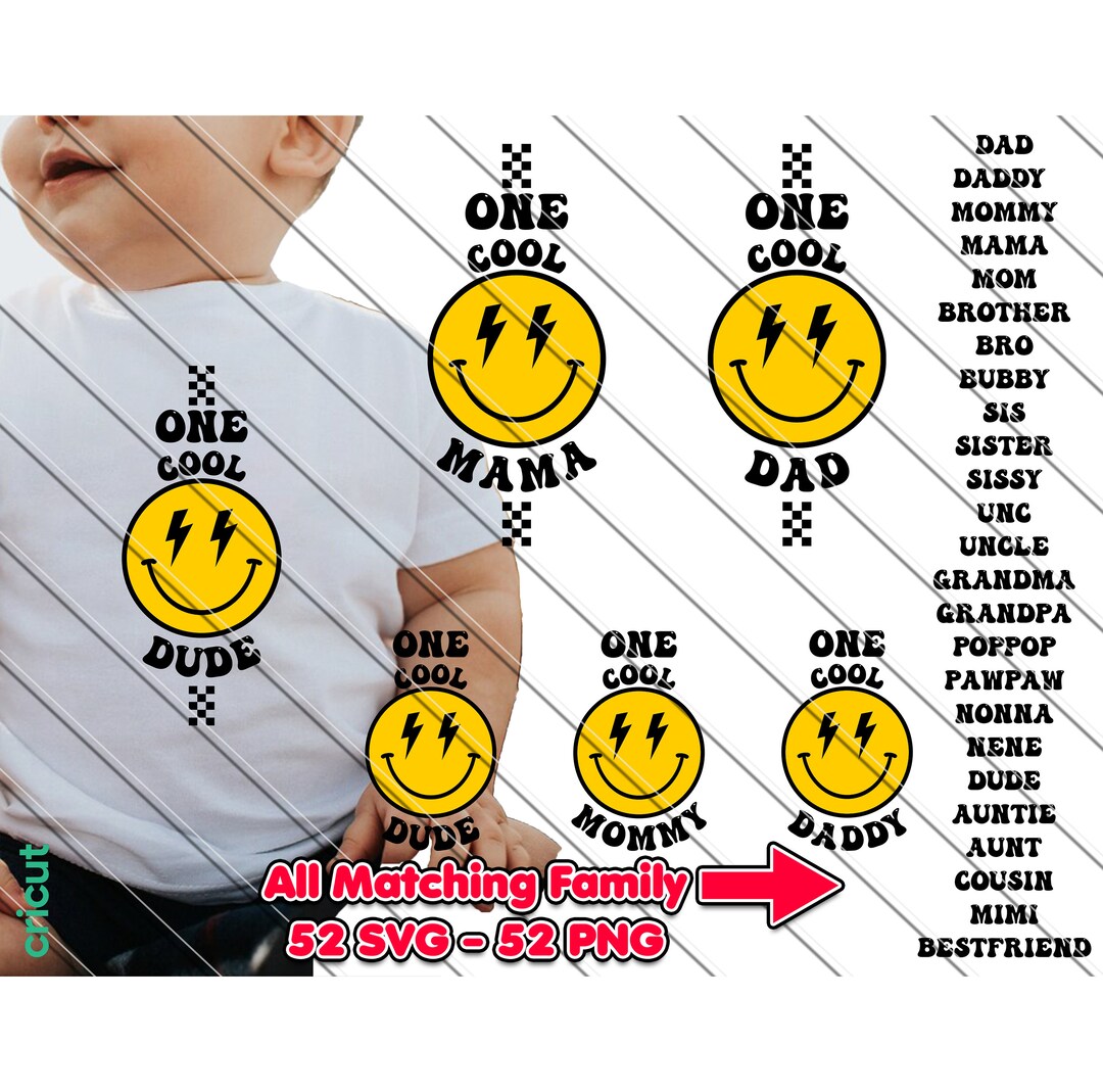 One Cool Dude Svg, Family One Birthday Png Bundle, First Birthday ...