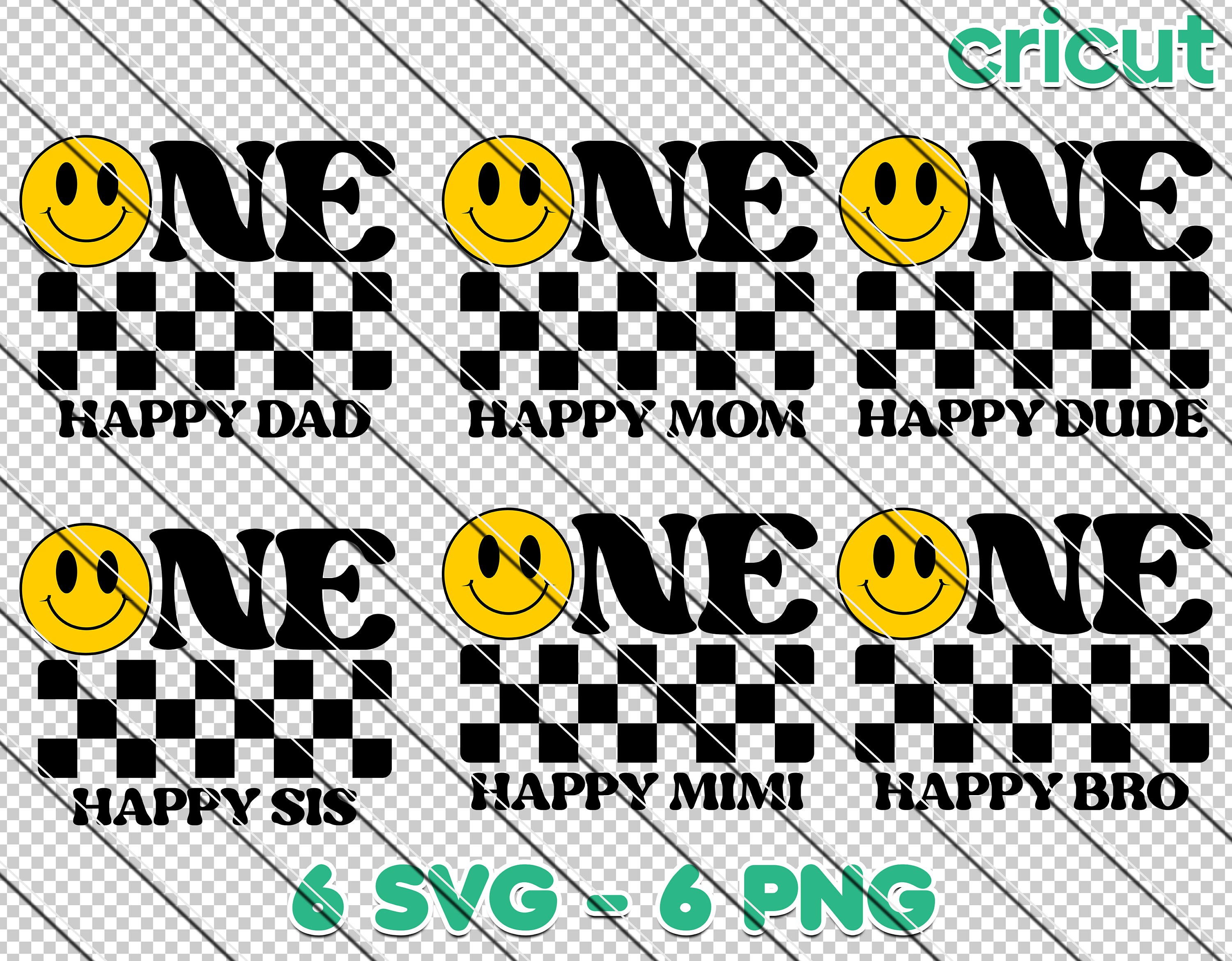 One Happy Dude Matching Birthday Svgpng 1st Birthday Smiley - Etsy