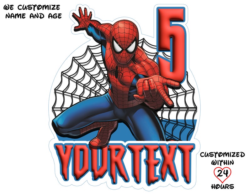 Personalized Spiderman Cake Topper: Custom PNG (digital Download) - Etsy