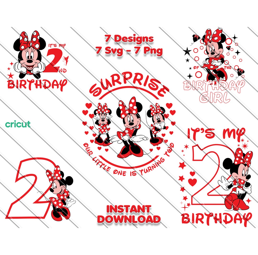 Red Minnie 2nd Birthday, Minnie Mouse Svg, Minnie Svg for Cricut ...