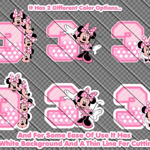 Minnie Mouse 3rd Birthday SVG PNG Clipart: Cricut Printable (digital ...
