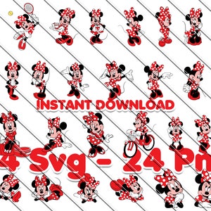 Red Minnie Mouse SVG PNG: Cricut Clipart, Image Files (digital Download ...
