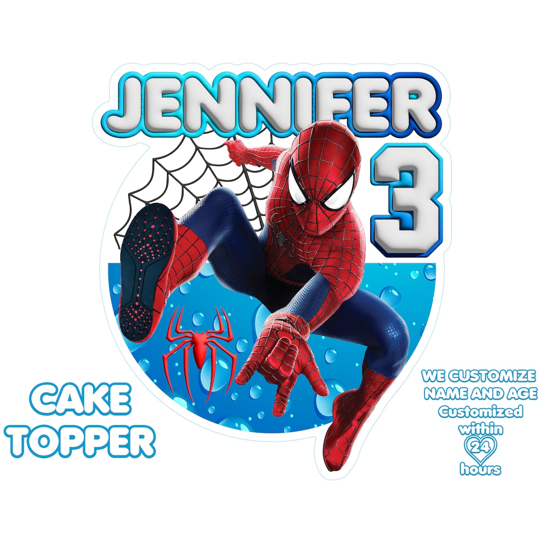 Personalized Spiderman Cake Topper: Custom PNG (digital Download) - Etsy