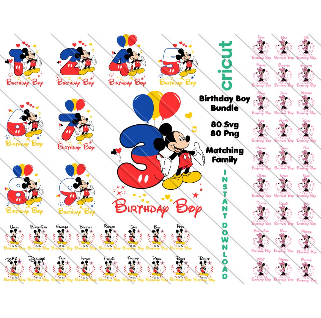 Mickey Birthday Boy Family Svg, Mickey Matching Family, Mickey Mouse ...