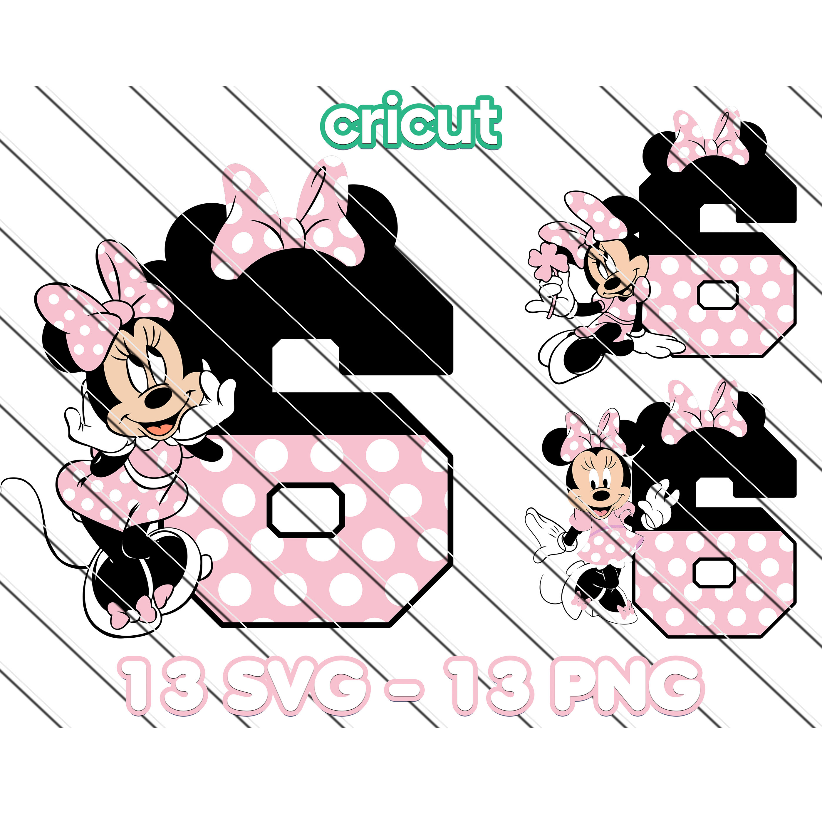 Minnie Mouse 6th Birthday SVG PNG Clipart (digital Download) - Etsy