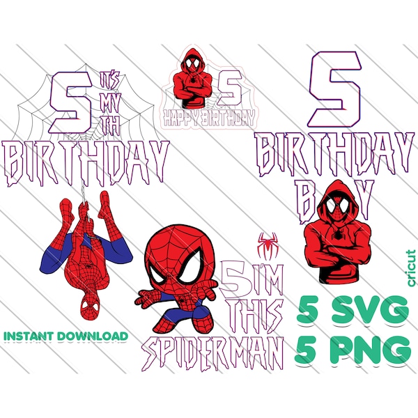 Spiderman 5th Birthday Svg - Etsy