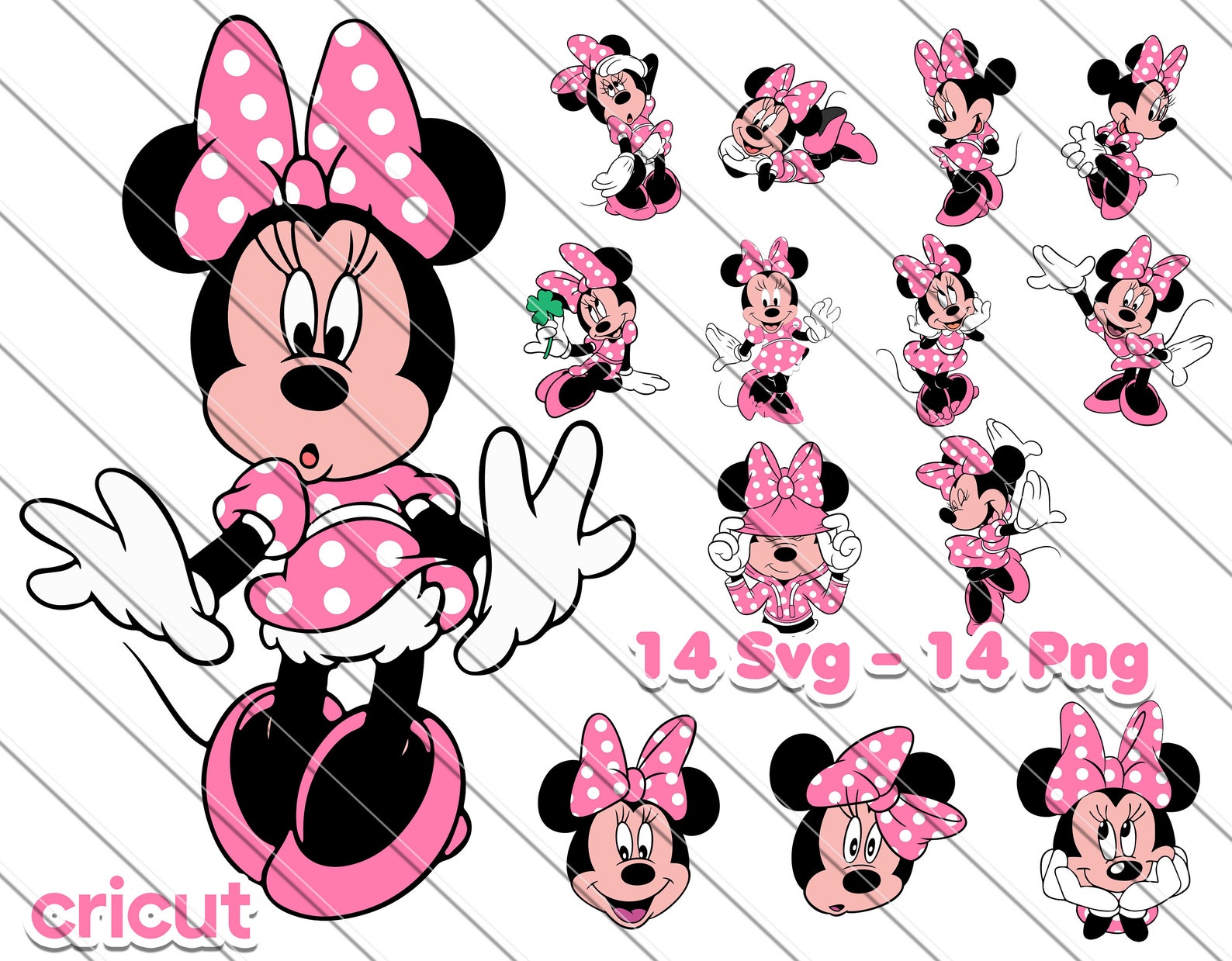 Minnie Mouse SVG PNG Bundle, 14 Files (digital Download) - Etsy
