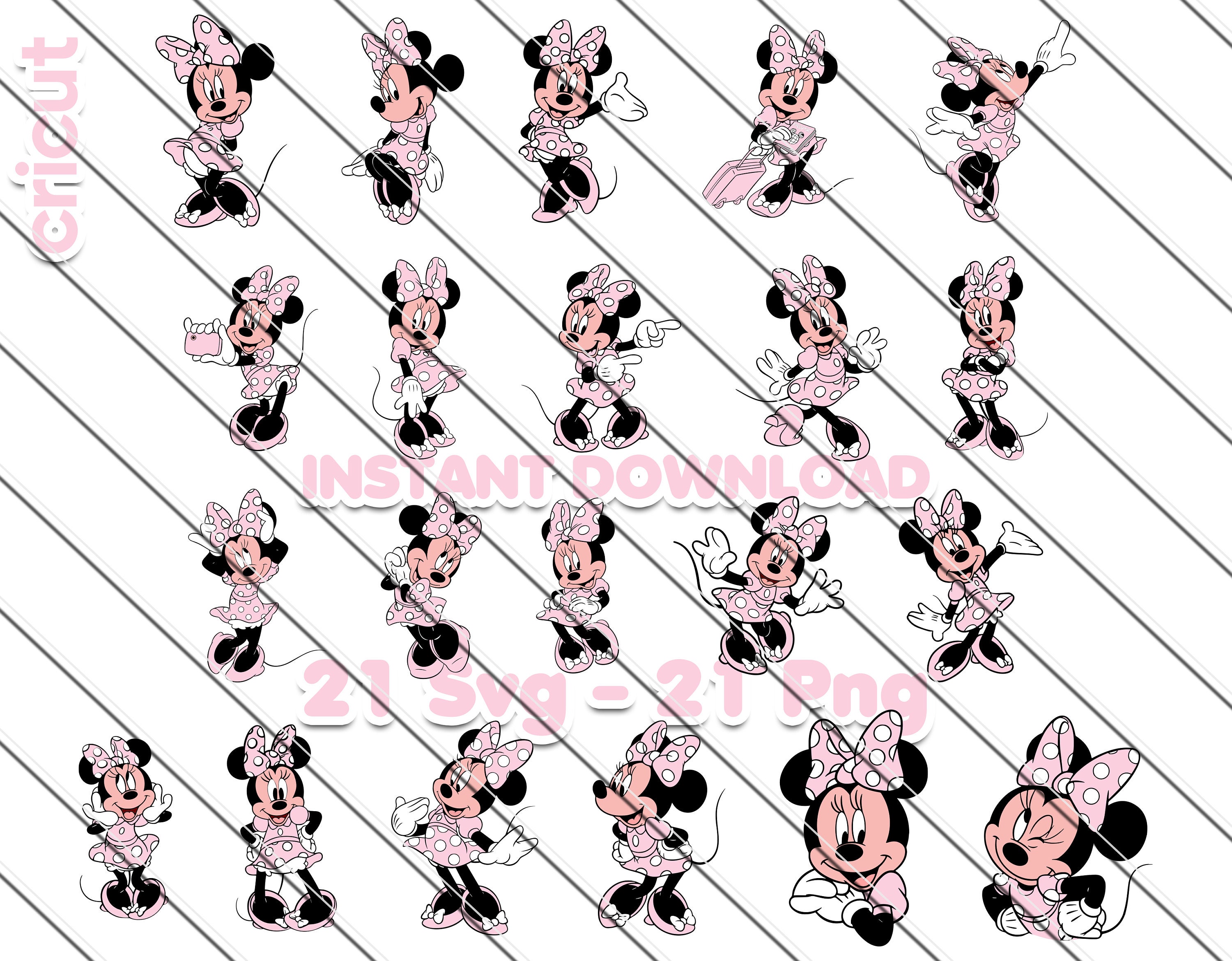 Minnie Mouse SVG PNG Clipart Bundle (digital Download) - Etsy
