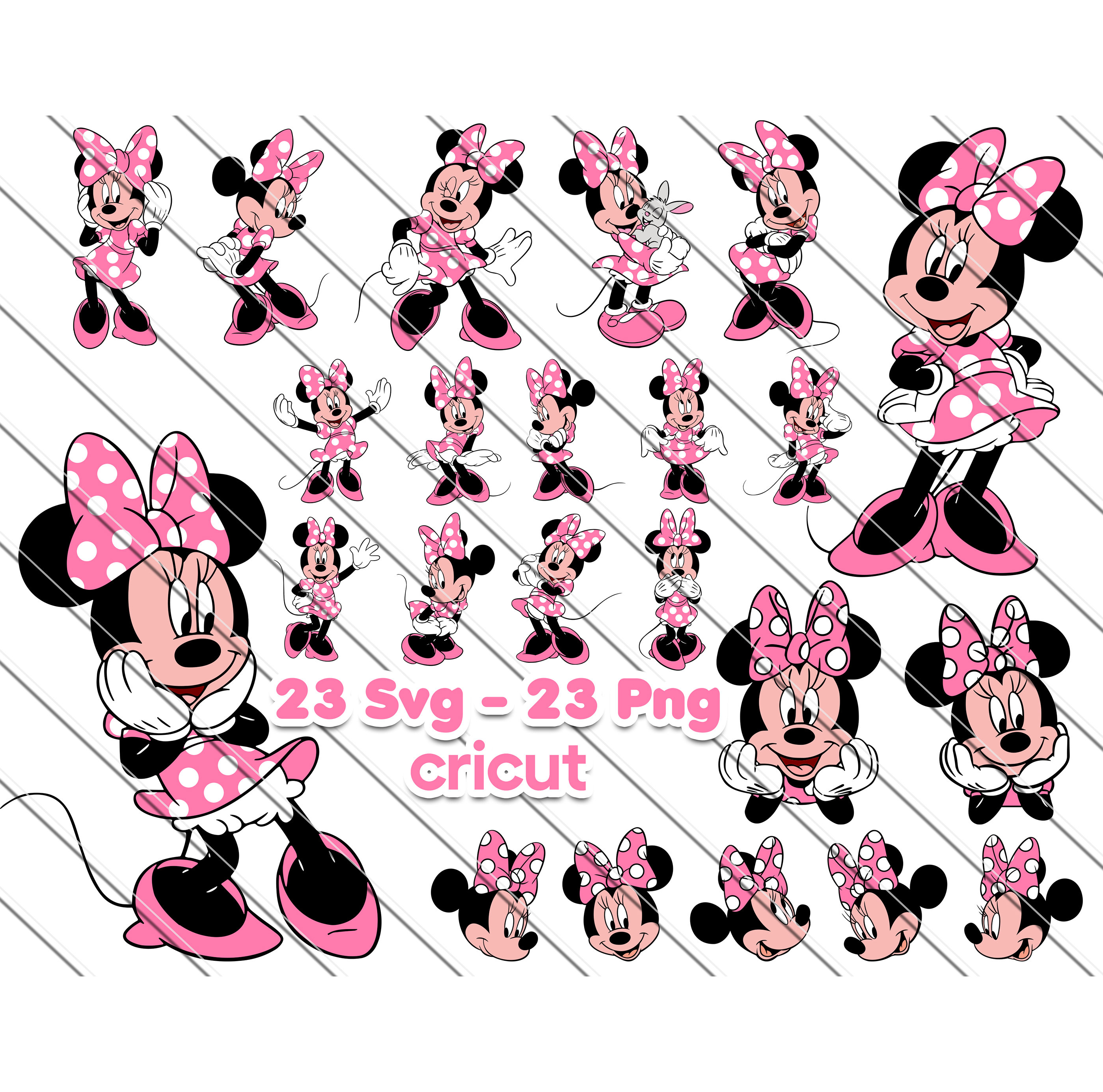 Pink Minnie Mouse Svg, Minnie Mouse for Cricut, Minnie Mouse Png,svg - Etsy