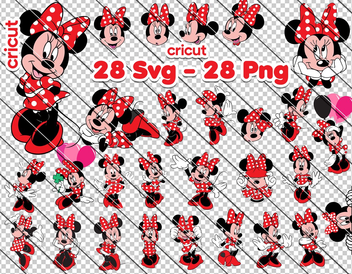 Red Minnie Mouse SVG PNG Clipart (digital Download) - Etsy