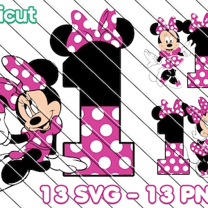 Minnie Mouse 1st Birthday SVG PNG Clipart (digital Download) - Etsy