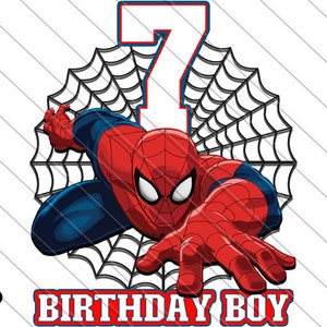 Spiderman 7th Birthday Boy PNG, Spiderman Cake Topper, It's My Birthday ...