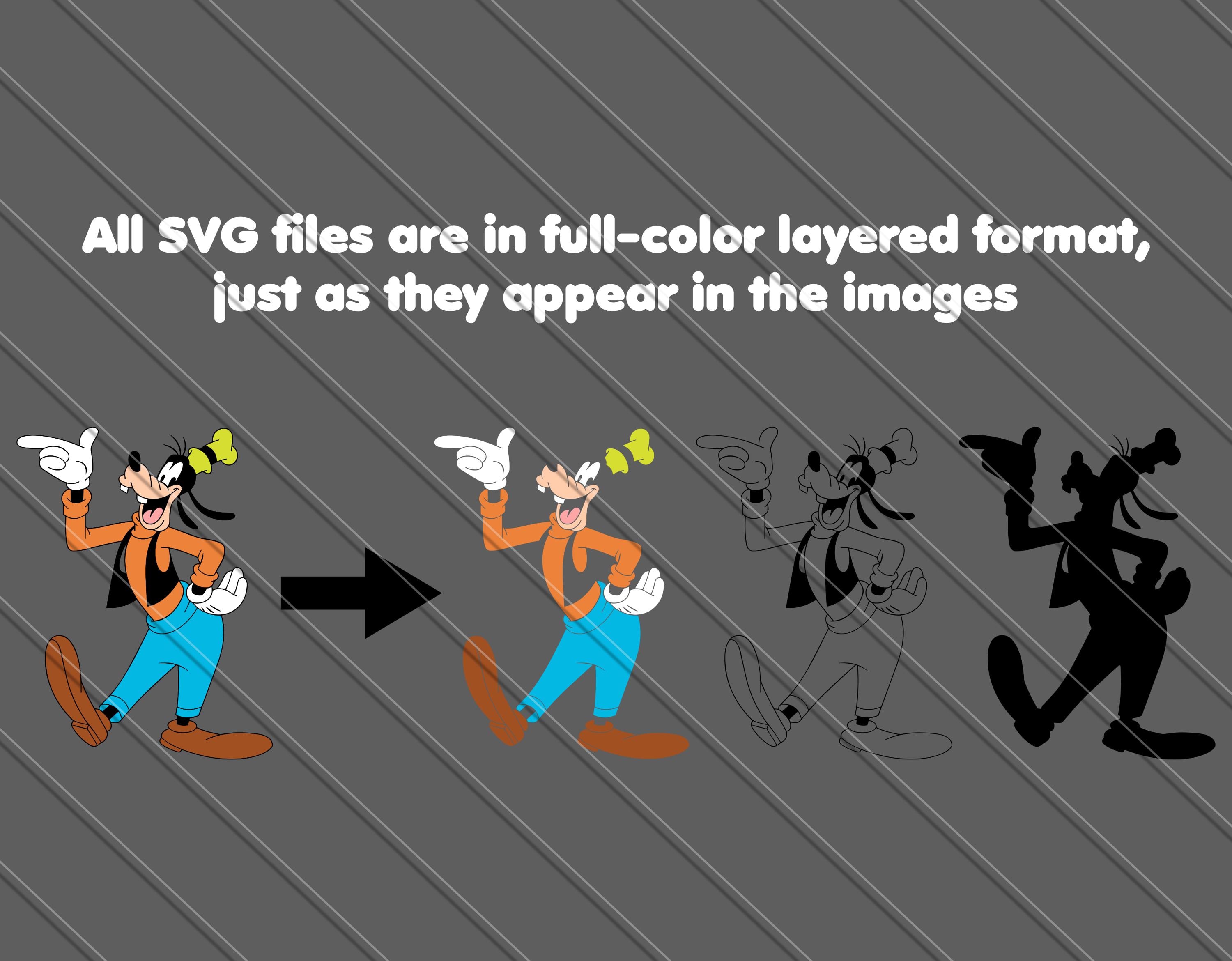 Goofy SVG PNG Bundle | 42 Funny Poses | Disney Cartoon Character ...