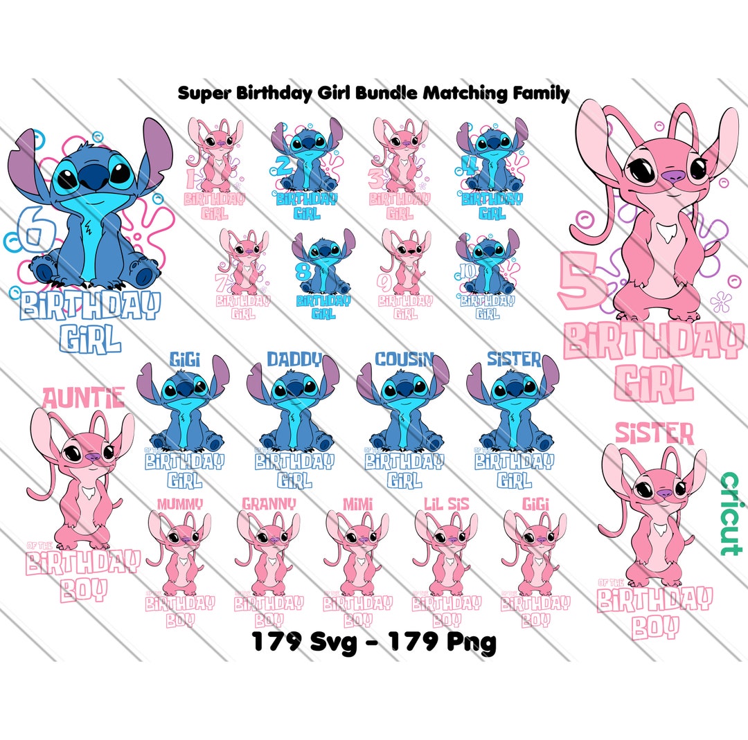 Stitch Birthday Girl Family SVG PNG Bundle (digital Download) - Etsy