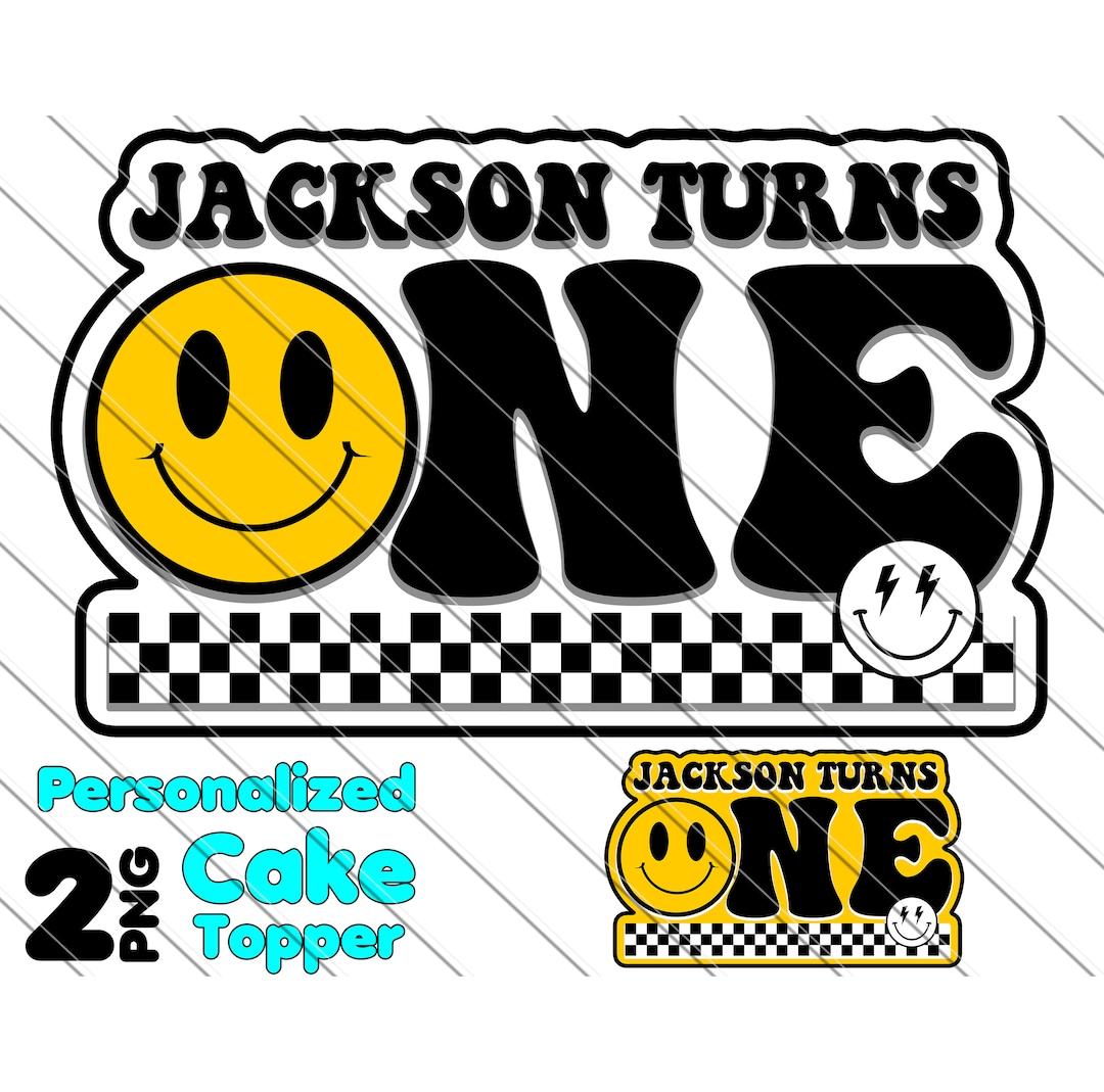 Custom Smiley Face Cake Topper | One Happy Dude | First Birthday ...