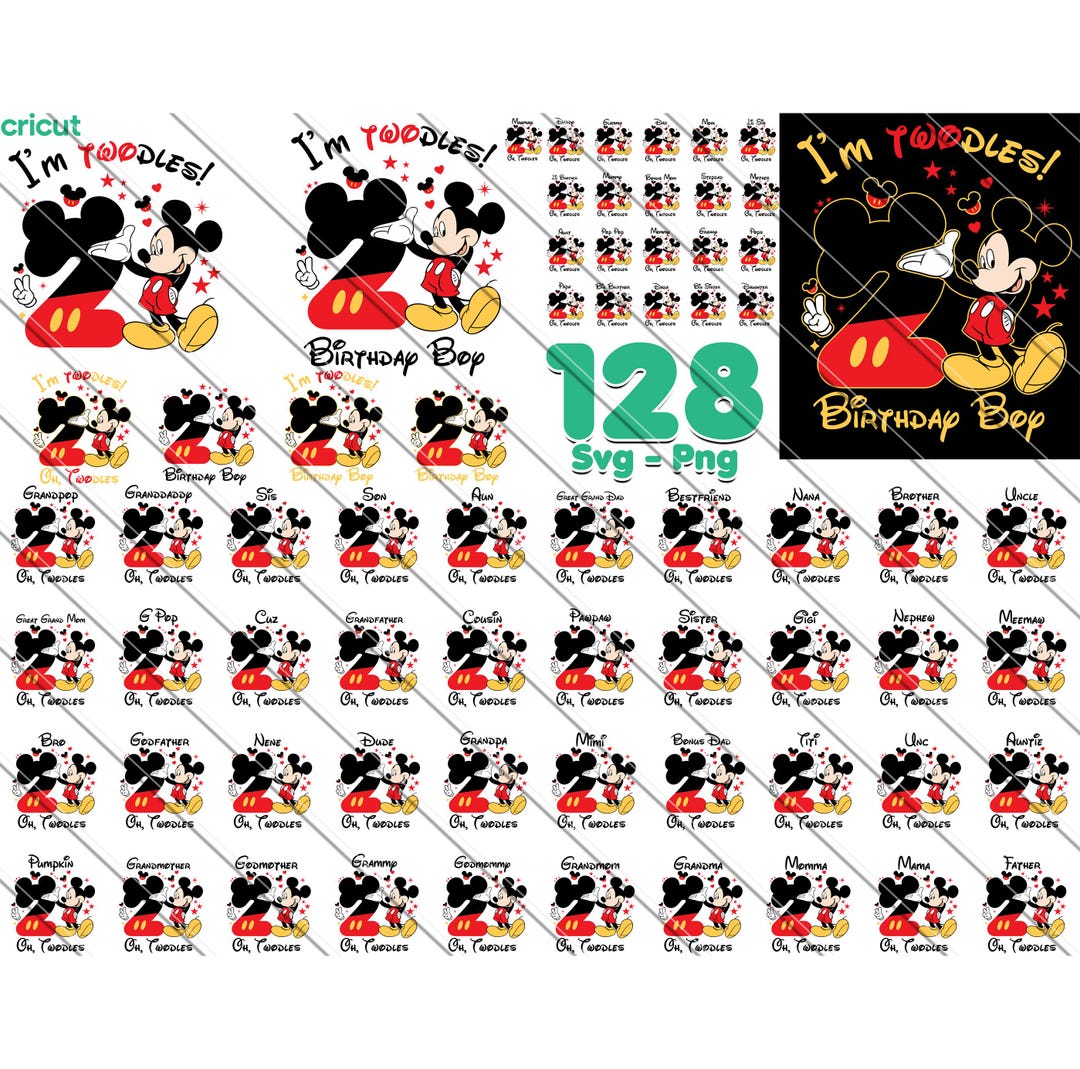 Oh Twodles Mickey Birthday Boy : Family Matching SVG Bundle (digital ...
